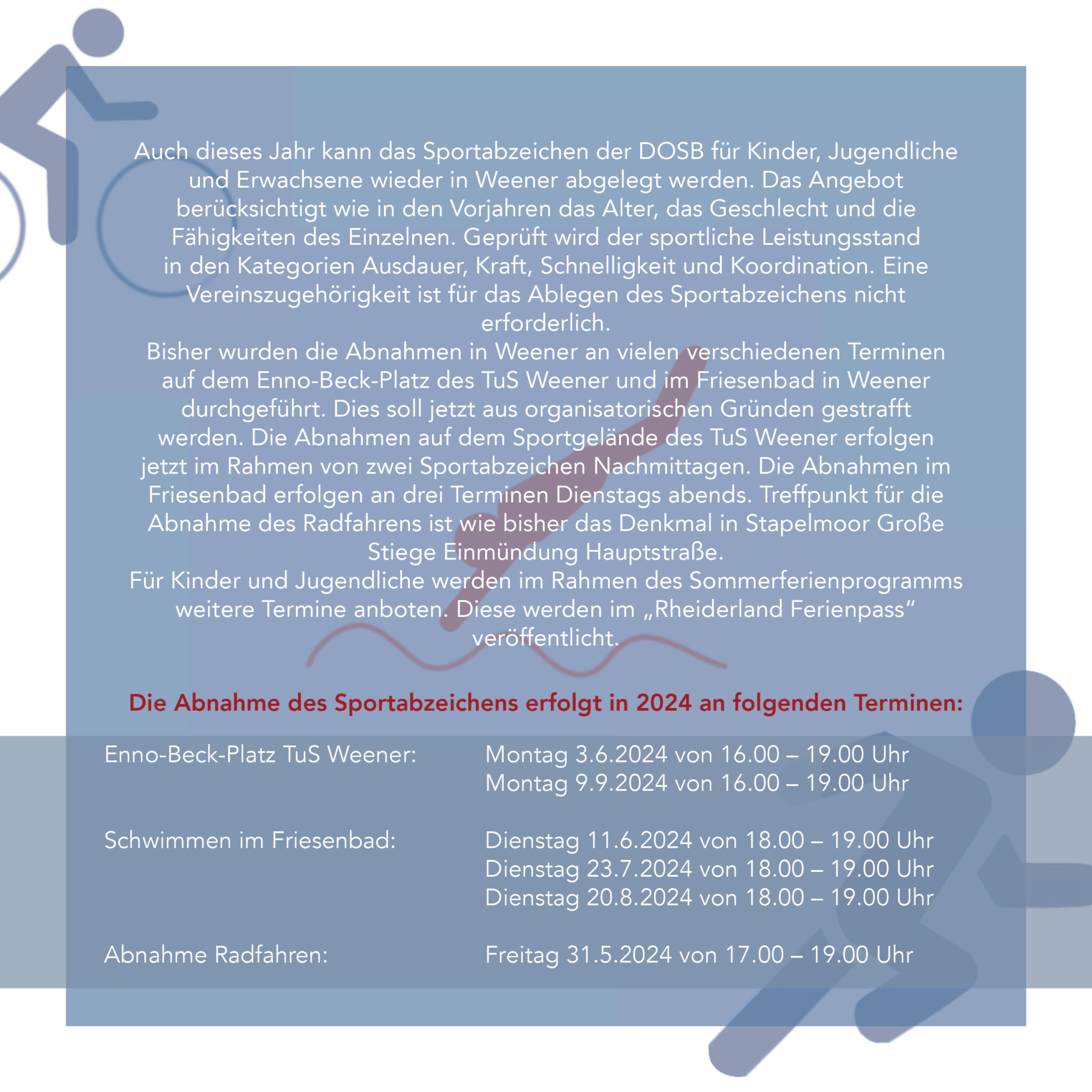 Sportabzeichen 2024 – TuS Weener e.V.
